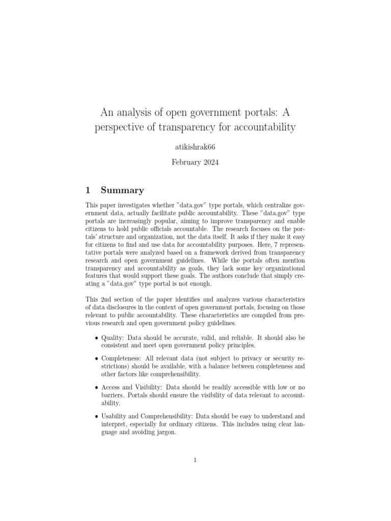 An Analysis of Open Government Portals | PDF | Data | Metadata