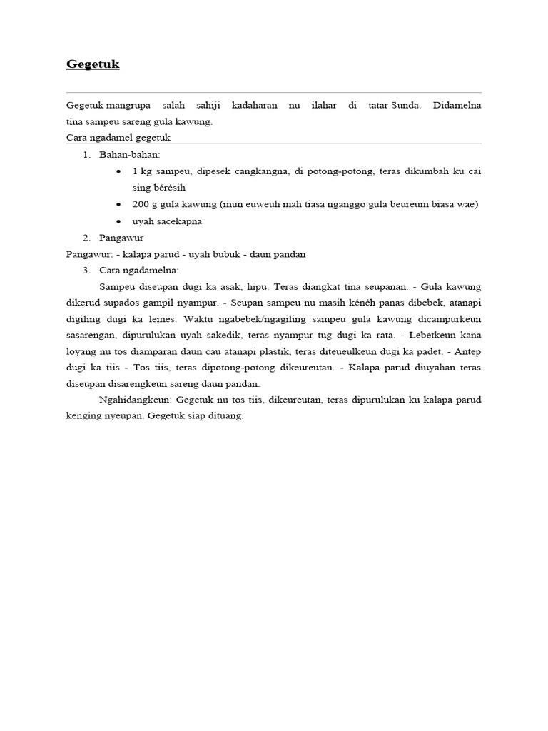Gegetuk | PDF
