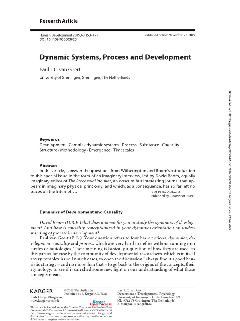 Dynamic Systems, Process and Development | PDF | Causality | System