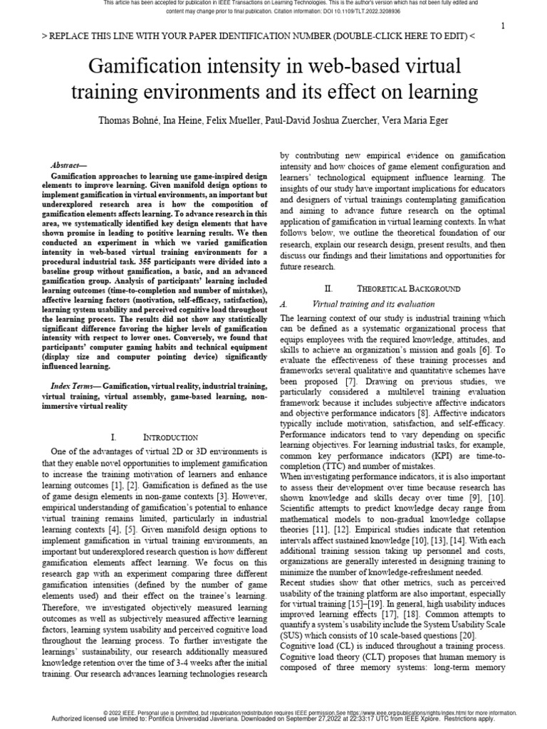 Gamification Intensity in Web-Based Virtual Training Environments and ...