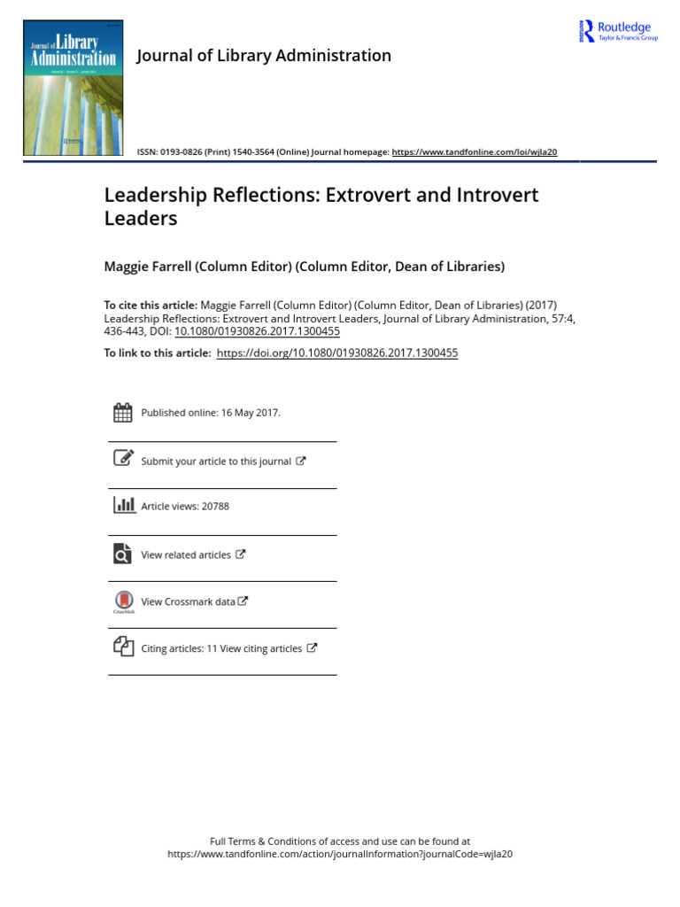 Leadership Reflections - Extrovert and Introvert Leaders | PDF ...