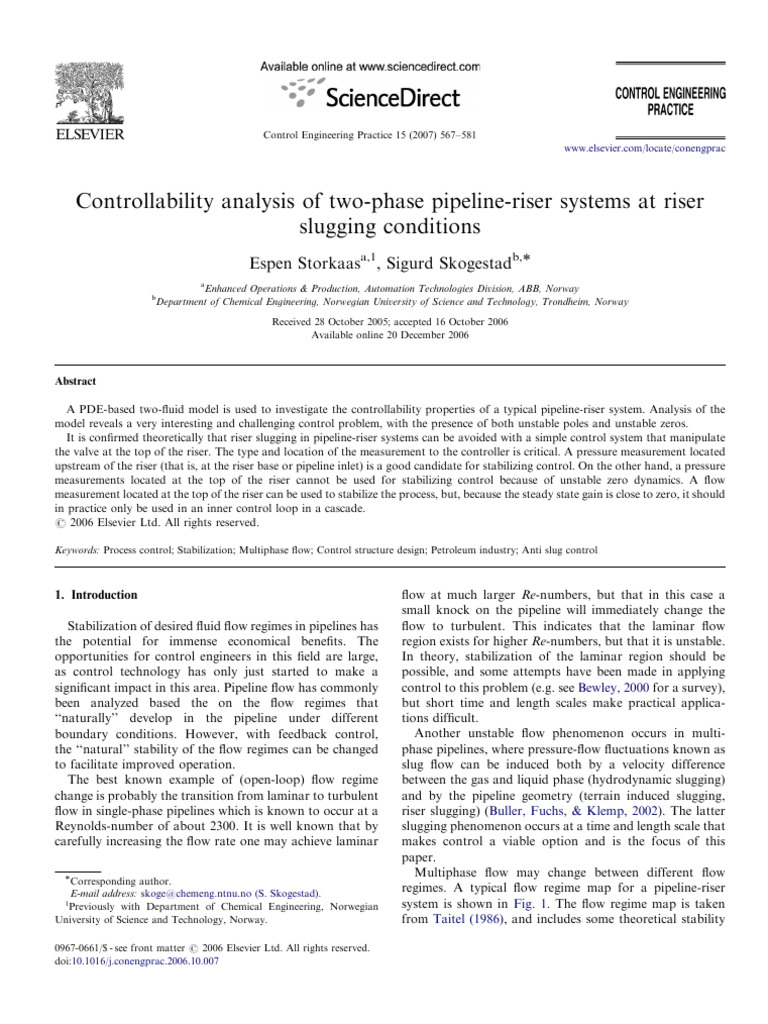 Controllability Analysis of Two-Phase Pipeline-Riser Systems at Riser ...
