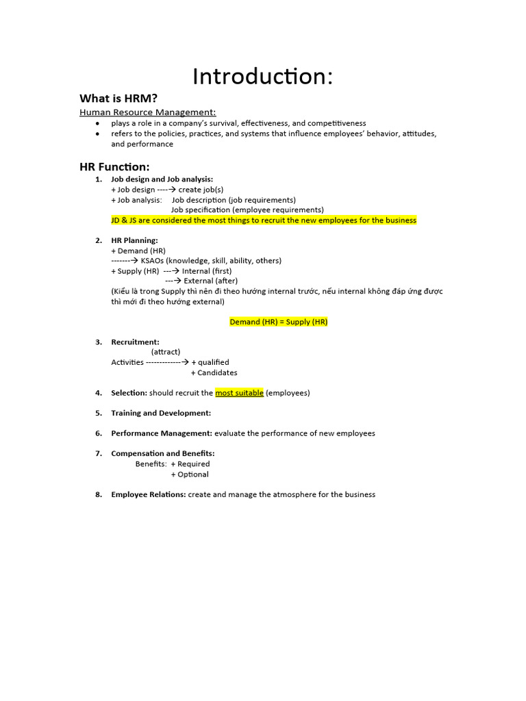 Essential HRM Functions Explained | PDF