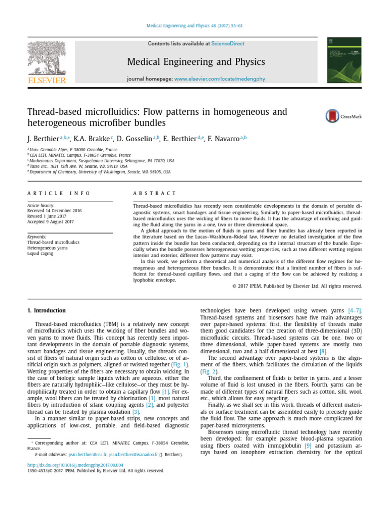 Flow Patterns in Thread | PDF | Wetting | Microfluidics