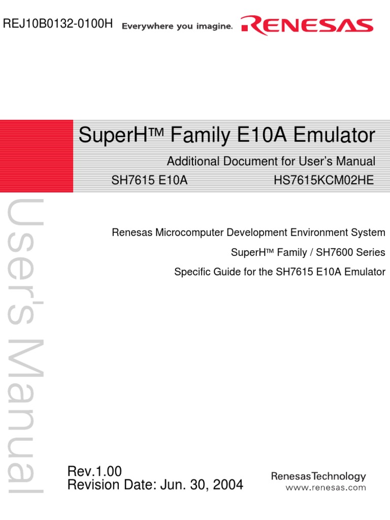 Superh Family E10A Emulator: Rej10B0132-0100H | PDF | Device Driver ...