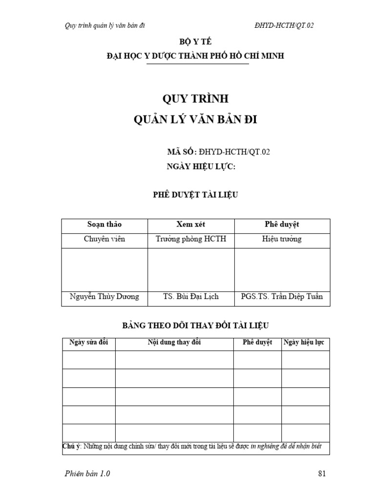 2 - Quy Trinh Quan Ly Van Ban Di | PDF