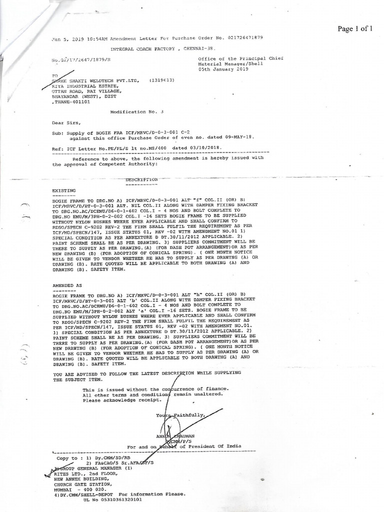 Icf Modification Letter No 3 | PDF