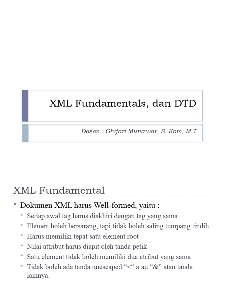 XML Fundamentals, Dan DTD | PDF