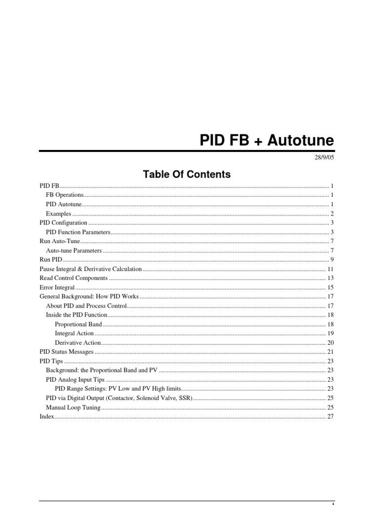 PID FB + Autotune | PDF