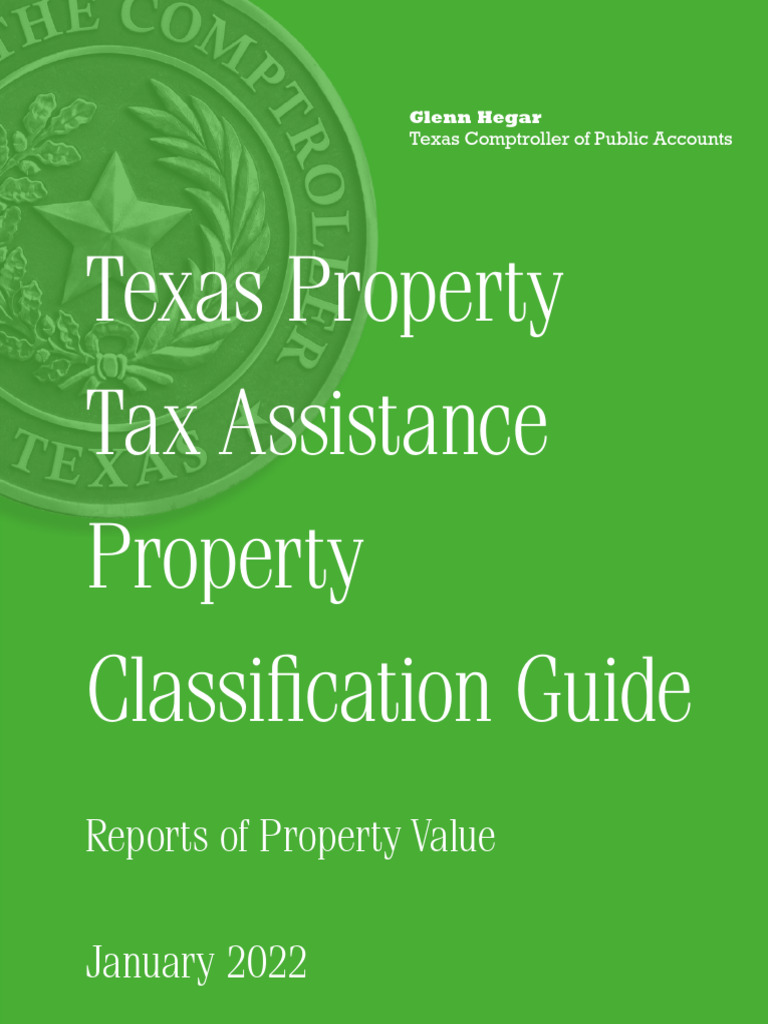 Texas Property Tax Assistance Property Classification Guide: Reports of ...