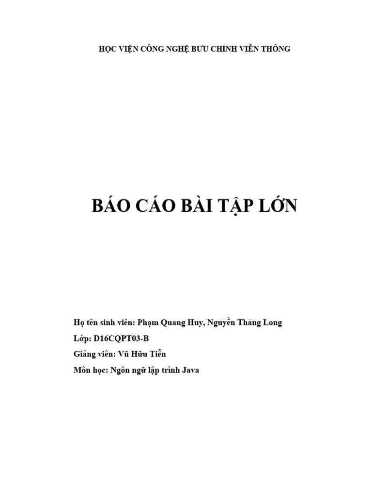 Bao Cao Java | PDF