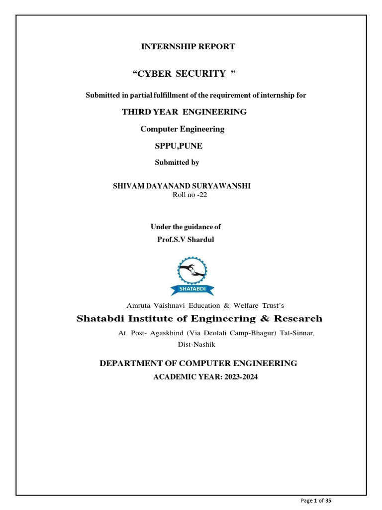Shivam Report (1) - 1 | PDF | Computer Security | Security
