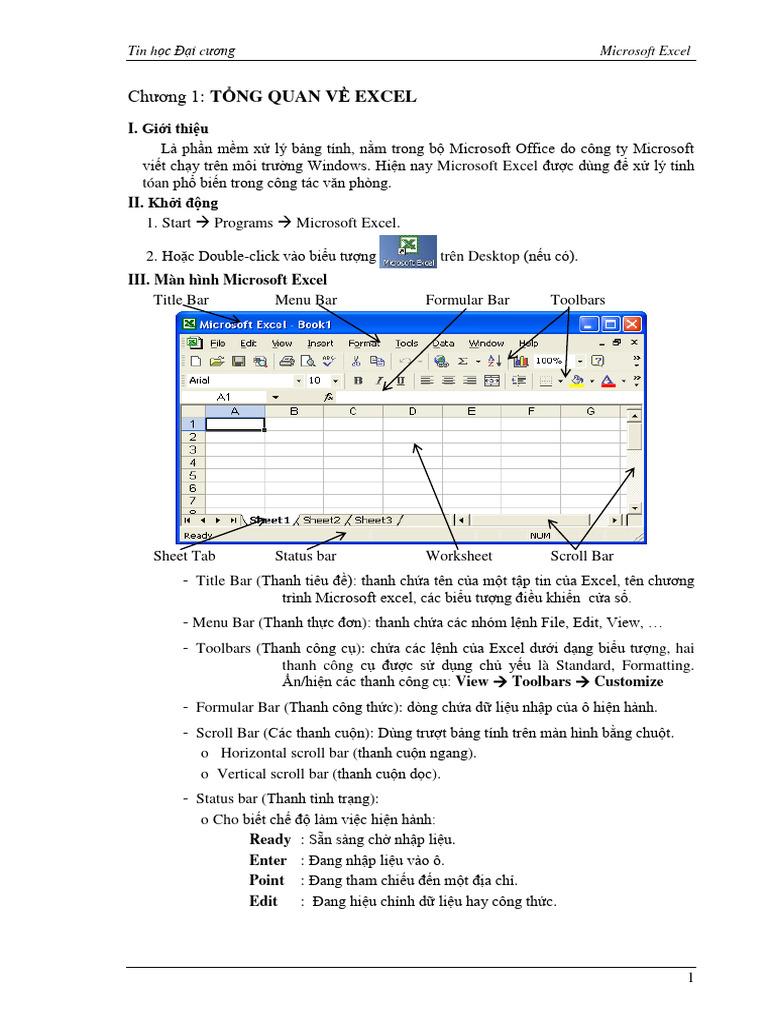 Tin Hoc Co So 1 - MS EXCEL | PDF