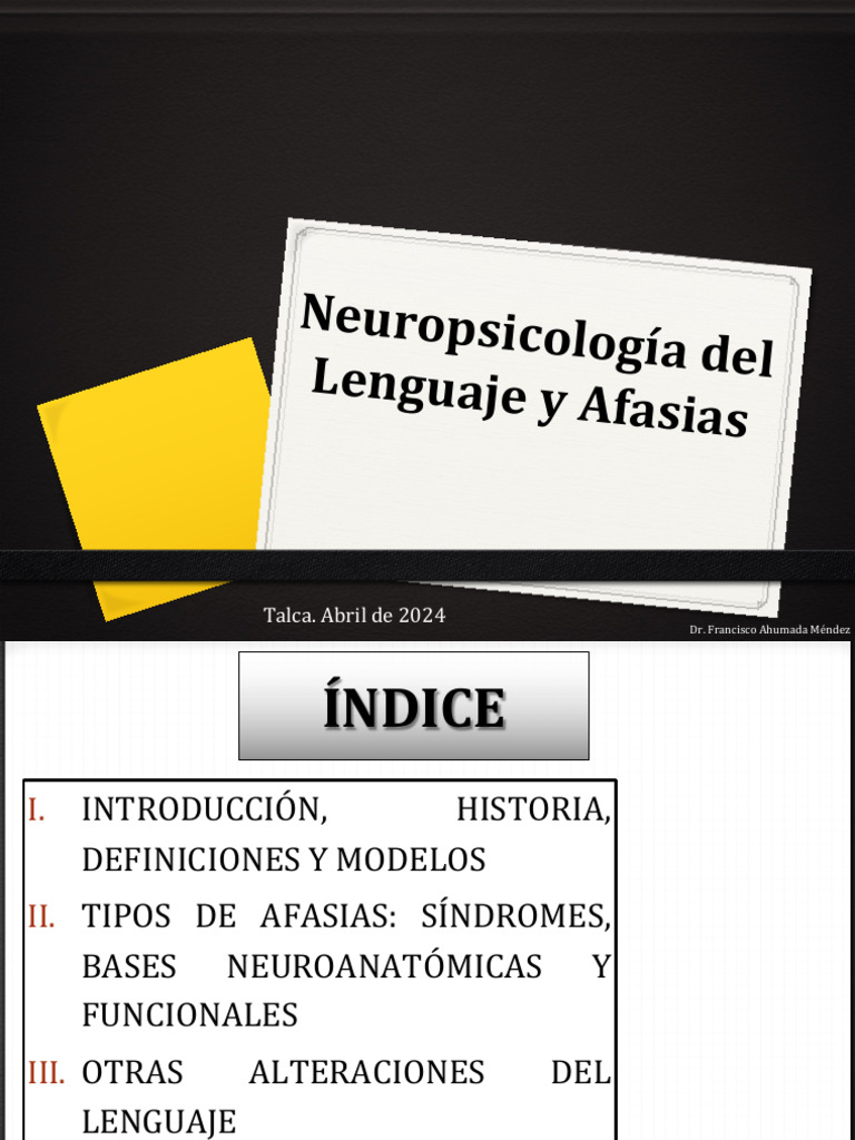 II.D. - Neuropsicología Del Lenguaje y Afasias - 2024 | PDF | Afasia | Neurociencia