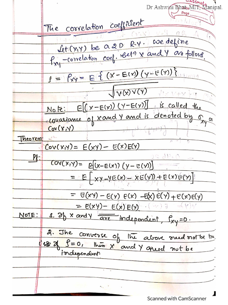Correlation Coefficient Random Variables Pdf 1412