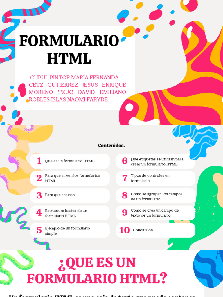 Presentacion Formulario HTML | PDF | HTML | Informática