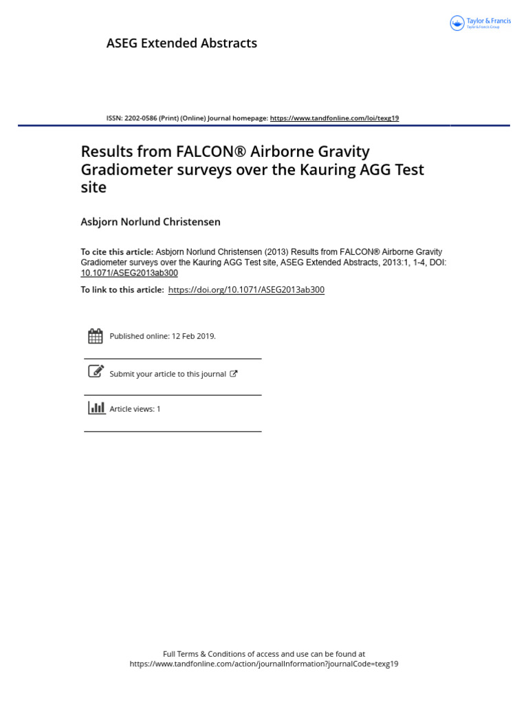 Results From FALCON® Airborne Gravity Gradiometer Surveys Over The ...