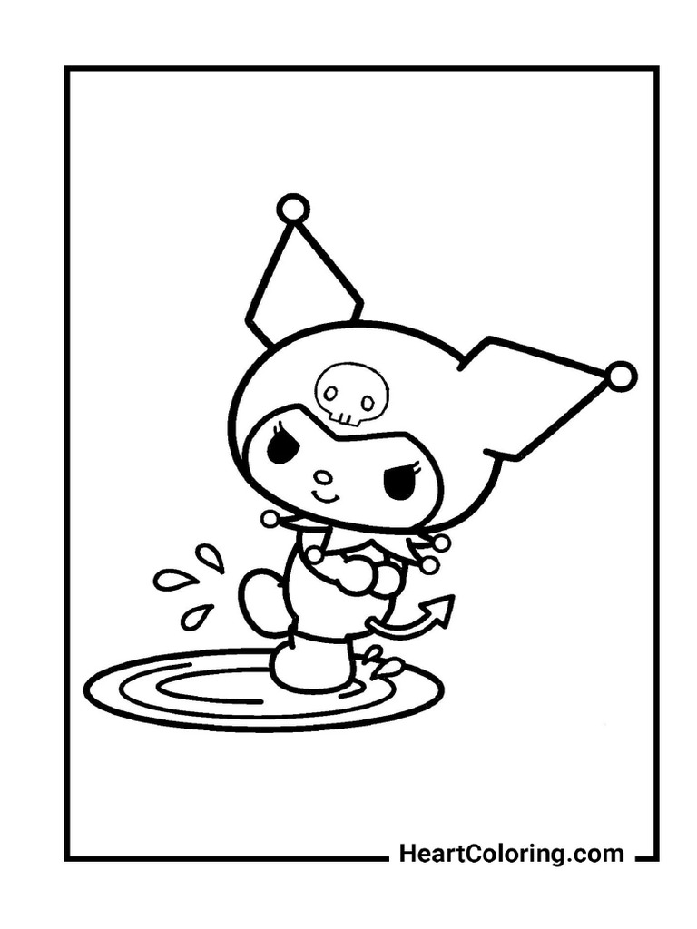252 Kuromi Jumps in Puddles Kuromi Coloring Pages | PDF