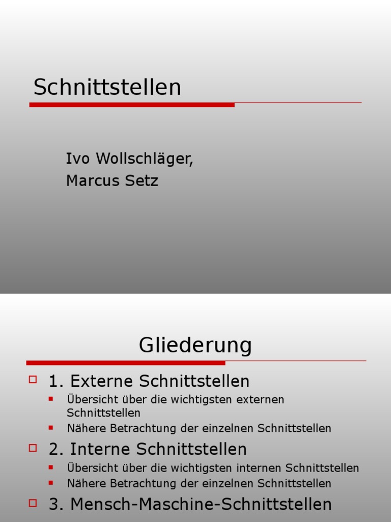 Schnittstellen | PDF