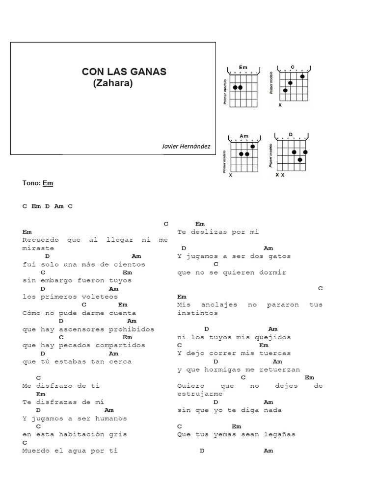 Con Las Ganas (Acordes) | PDF | Poesía