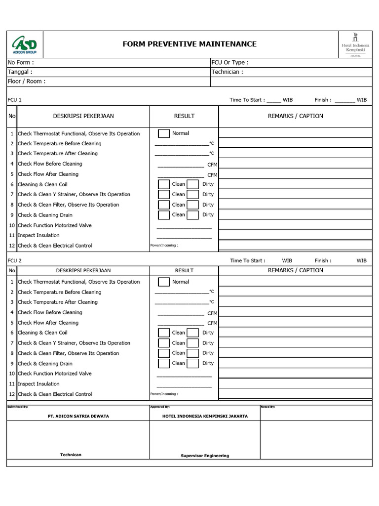 From Preventive Maintenance FCU | PDF | Thermostat | Building Automation