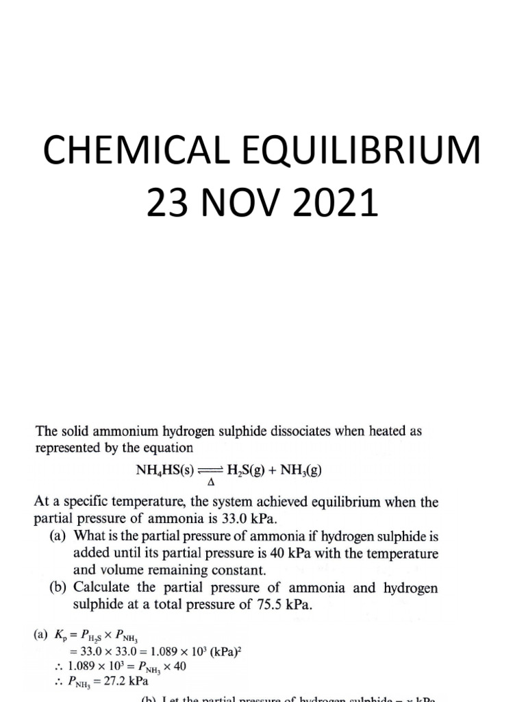Chemical Equilibrium and Ozone Dynamics | PDF | Chemical Equilibrium ...