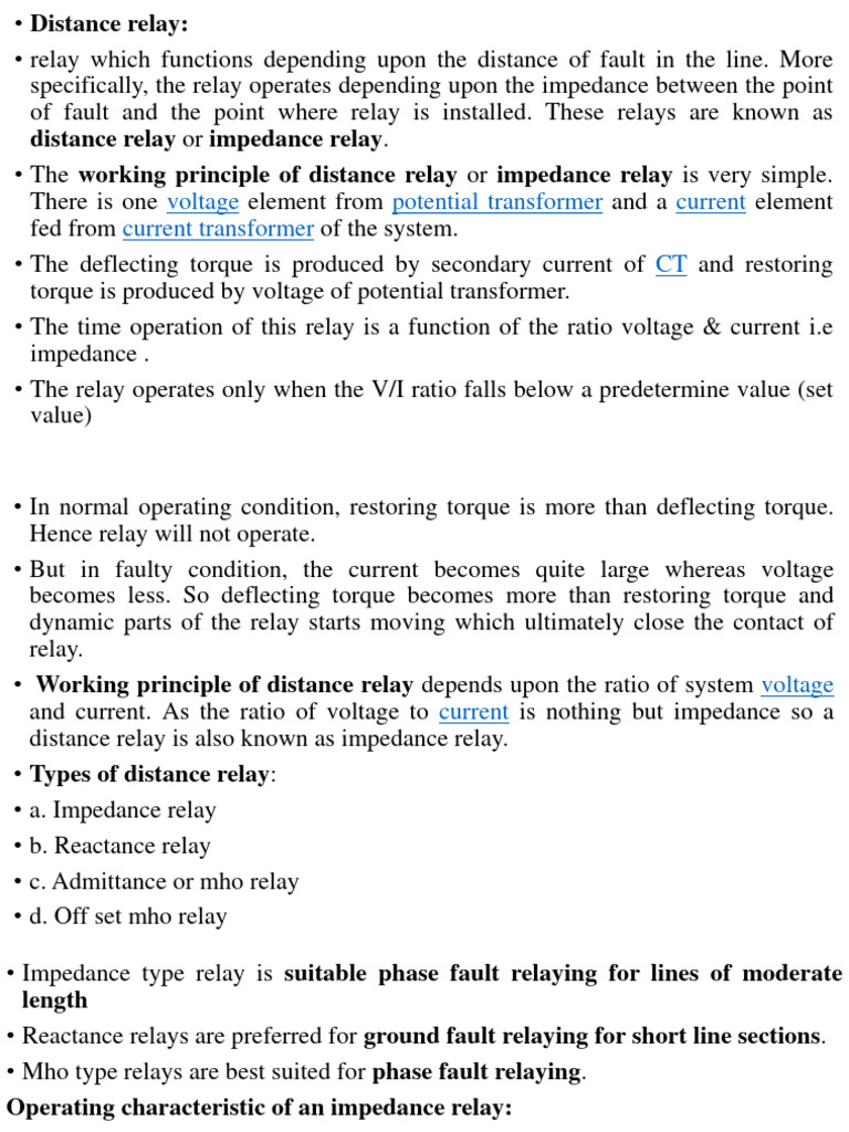 Distance Relays | PDF | Electrical Impedance | Relay