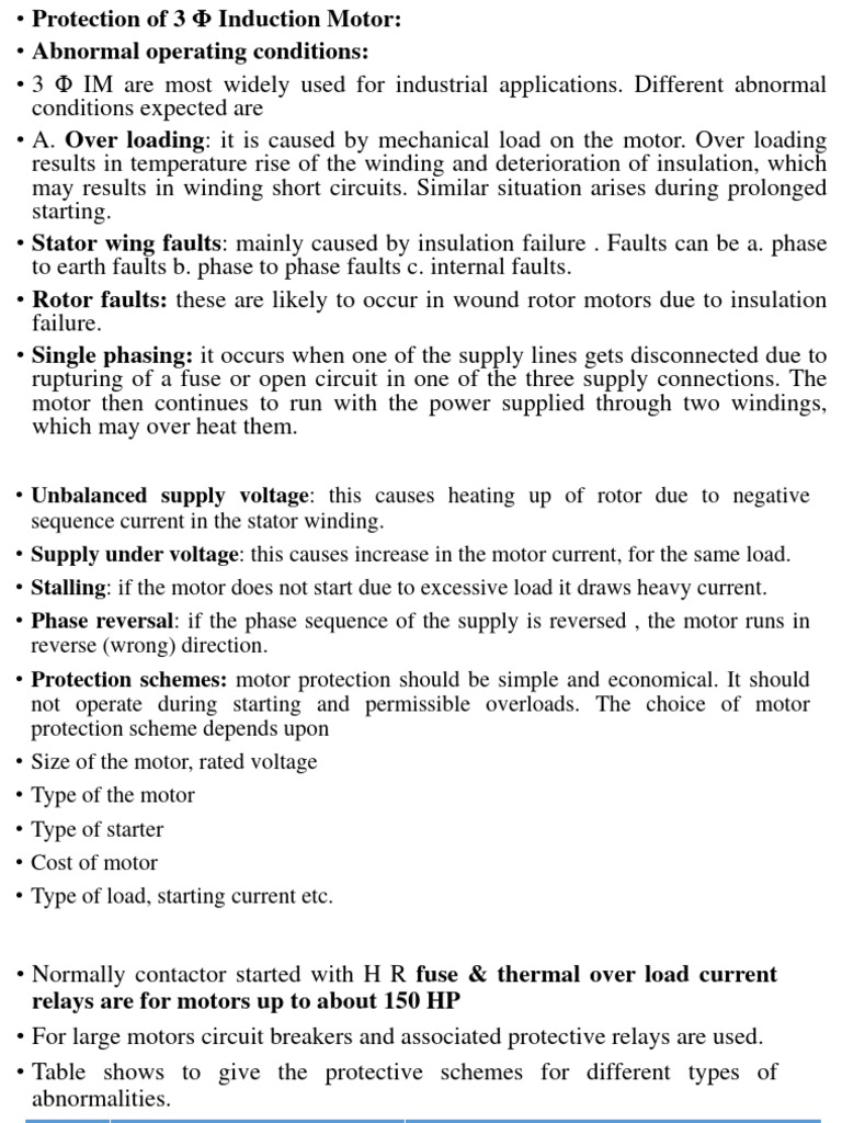 3-Phase Induction Motor Protection | PDF | Electric Motor ...