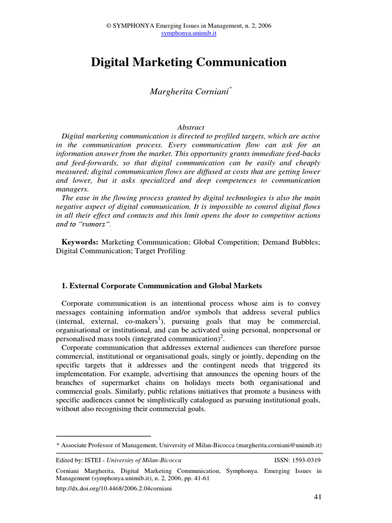 Digital Marketing Communication | PDF | Marketing Communications ...