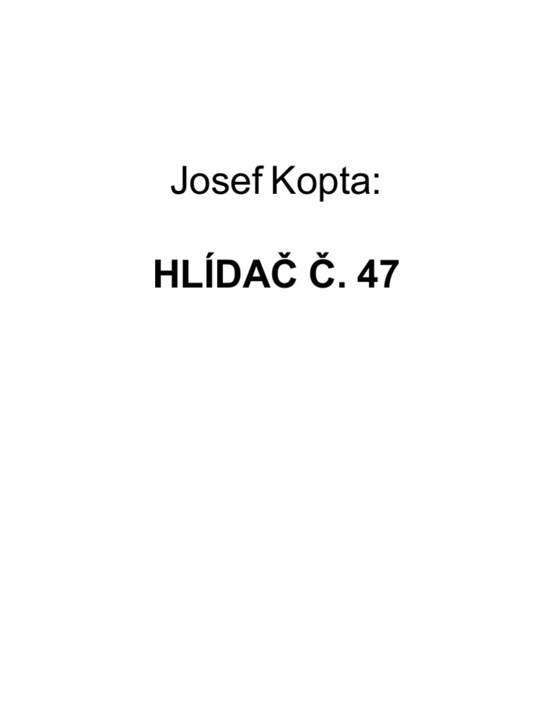 Kopta Hlidac C 47 | PDF