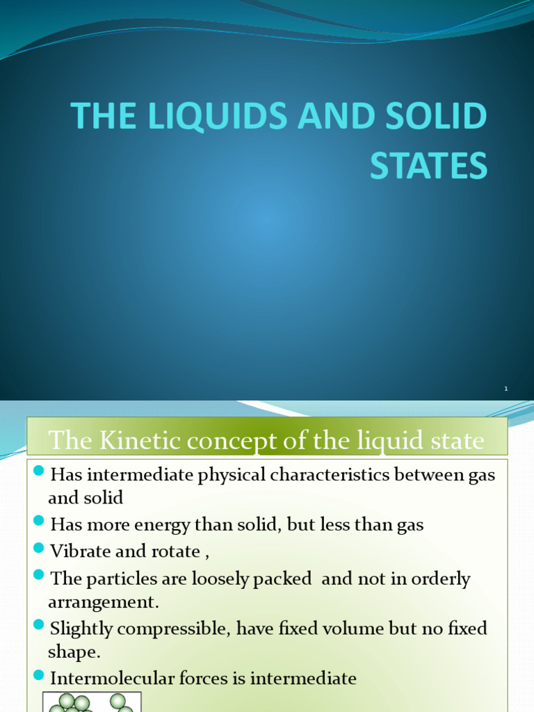 The Liquids and Solid States | PDF | Liquids | Vapor
