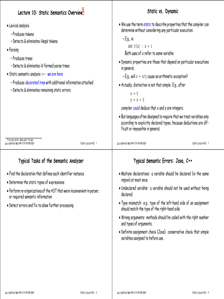 Lecture10 2x2 | PDF | Scope (Computer Science) | C++