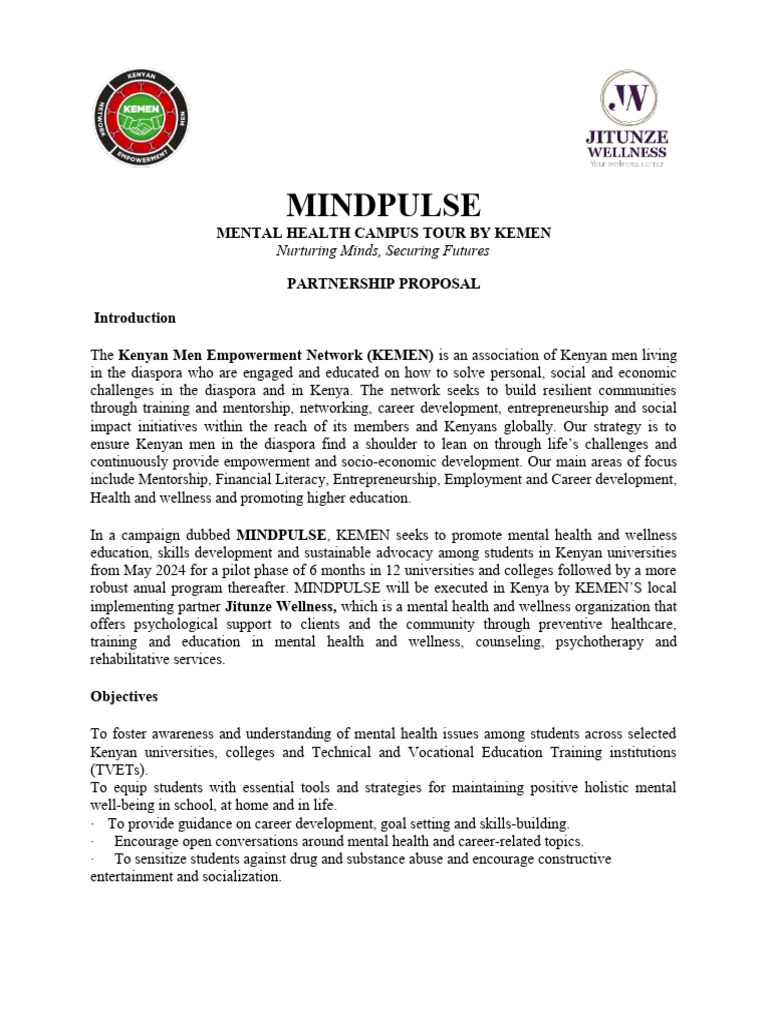 Mindpulse Campus Tour Proposal 2024 | PDF | Mental Health | Psychotherapy