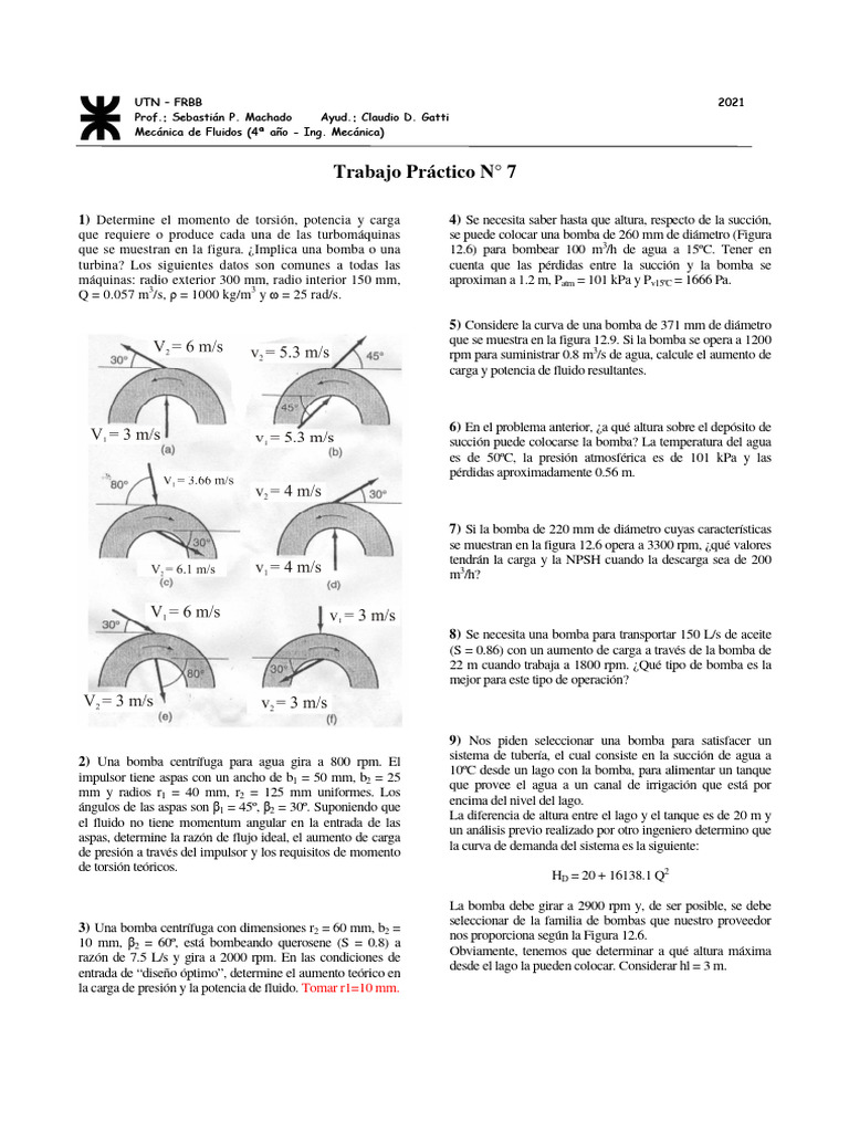 TP7 - 2021 | PDF | Bomba | Ingeniería mecánica