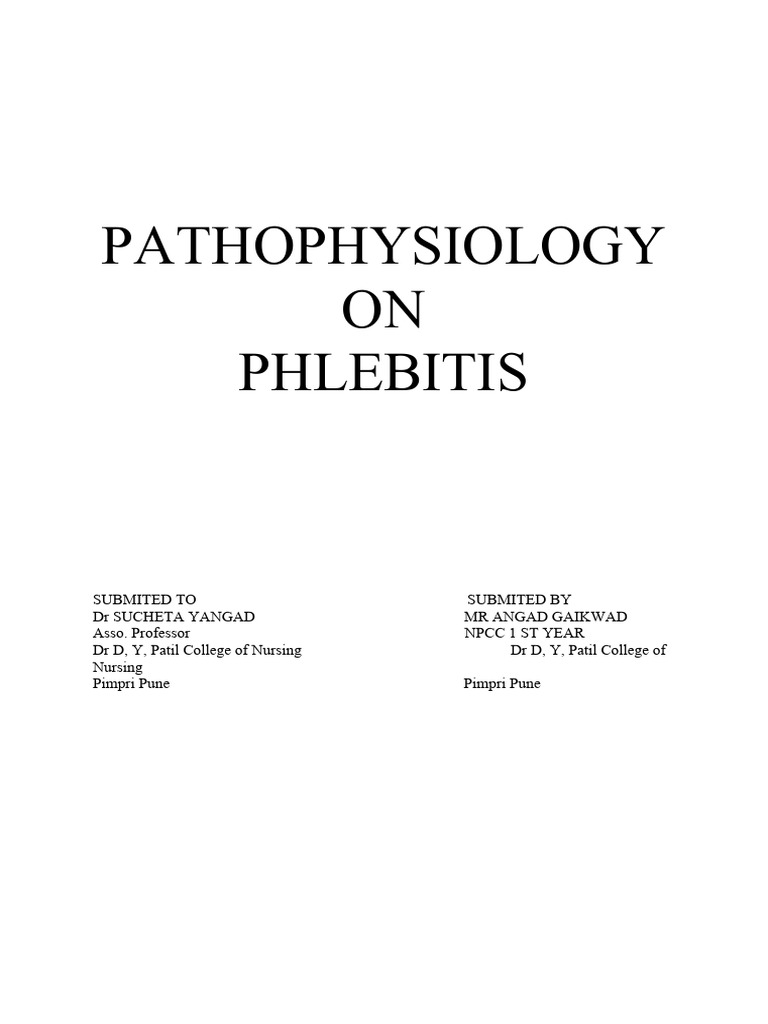 Phlebitis Pathophysiology | Download Free PDF | Intravenous Therapy | Edema