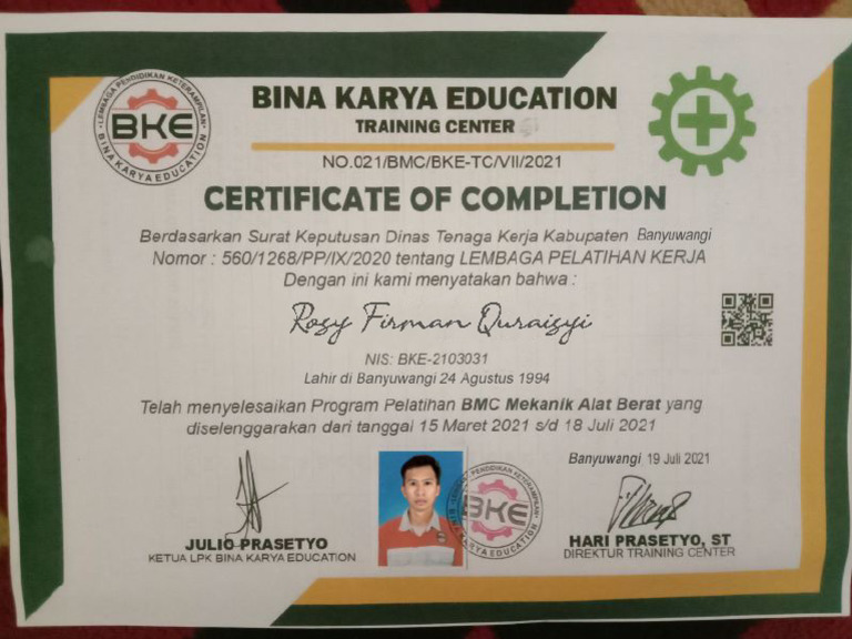 Sertifikat BMC | PDF