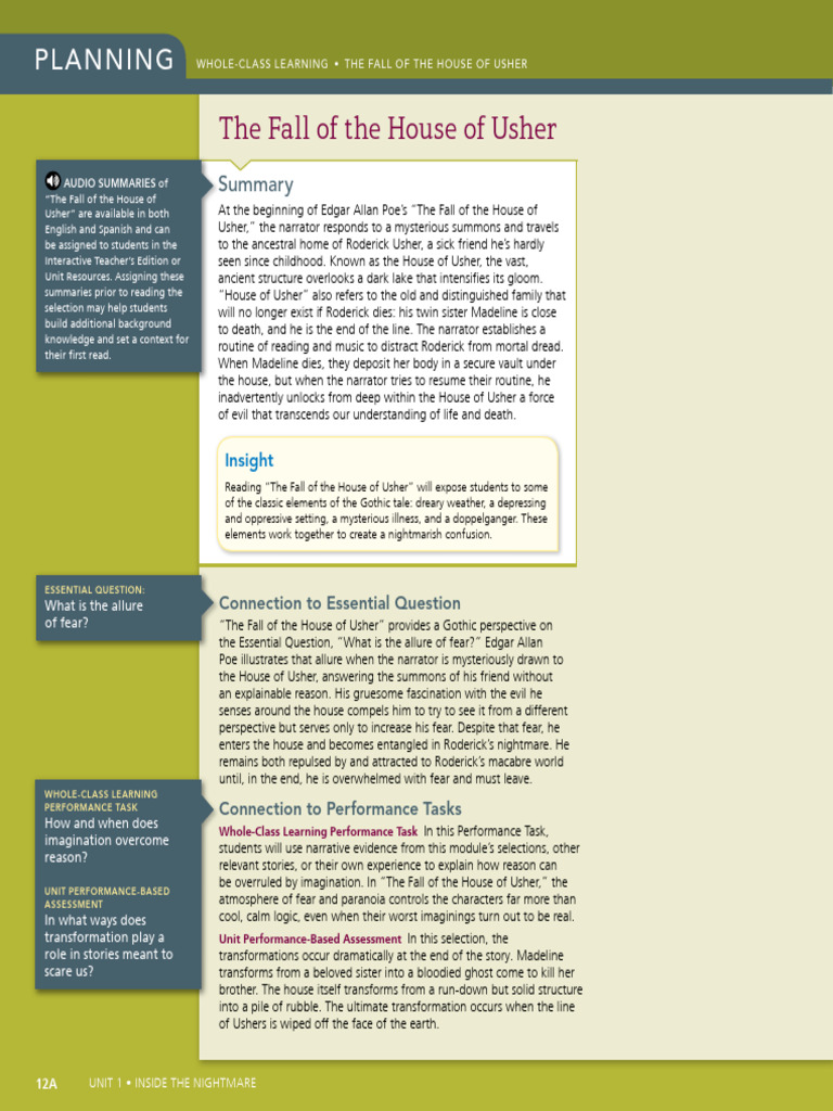 The Fall of The House of Usher | PDF | Language Arts & Discipline ...