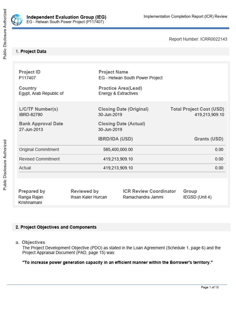 EG - Helwan South Power Project | PDF | Net Present Value | Power Station