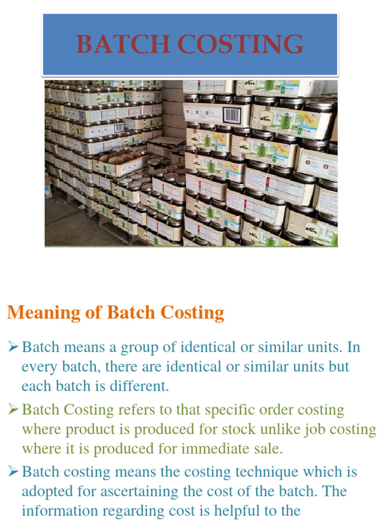 Batch Costing | PDF | Business Economics | Economies