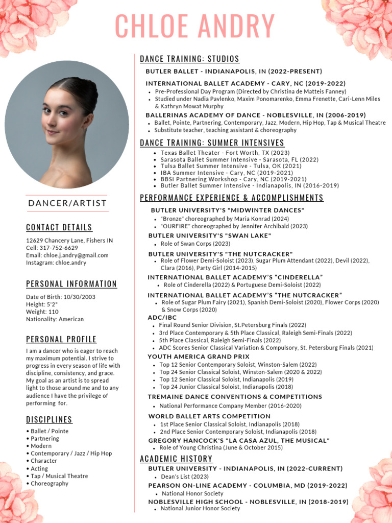 Chloe Andry | PDF | Ballet | The Nutcracker