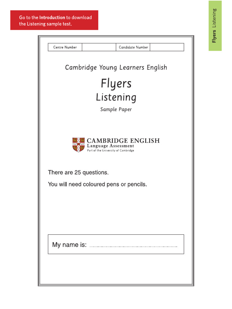LIS YLE Sample Papers Flyers | PDF
