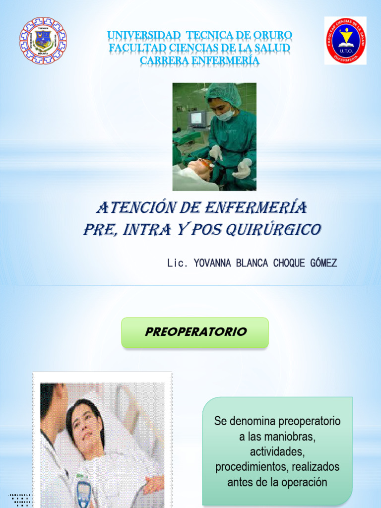 Pre y Pos Quirurgico | PDF | Cirugía | Anestesia