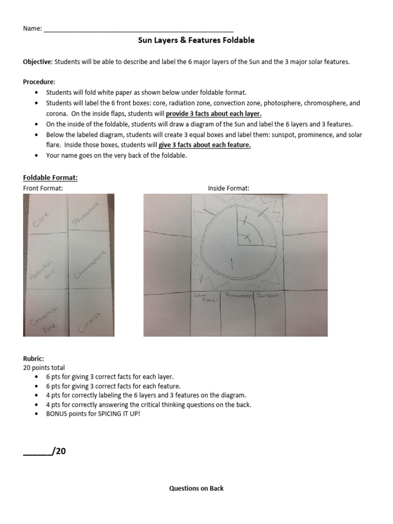 Sun Layers & Features Foldable Guide | PDF