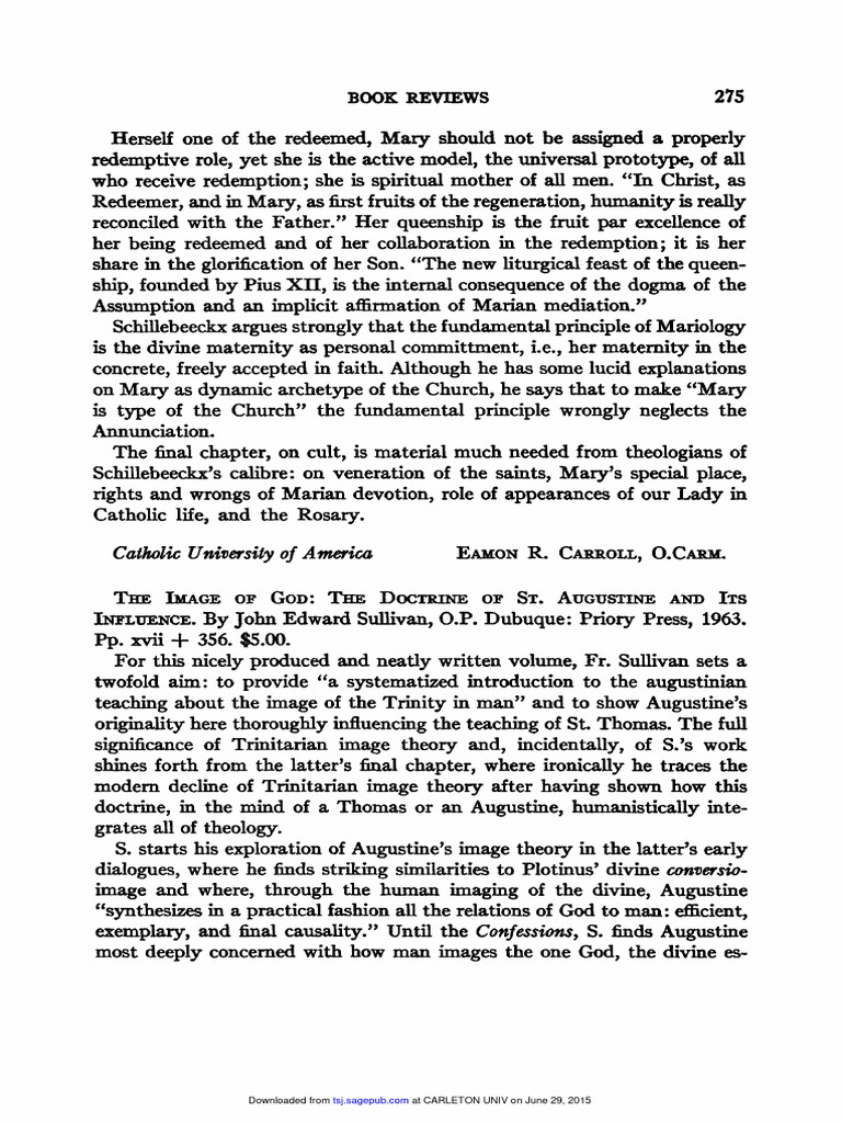 Hassel D. J. 1964. Book Review The Image of God. The Doctrine of St ...