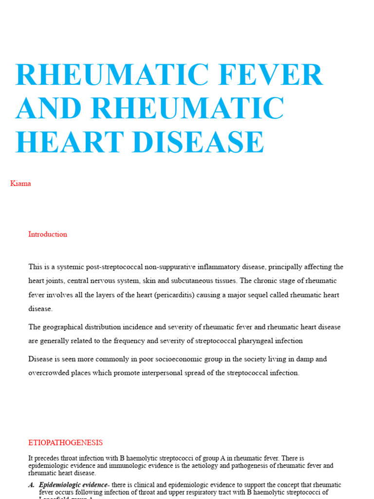Rheumatic Fever | PDF | Heart | Streptococcus