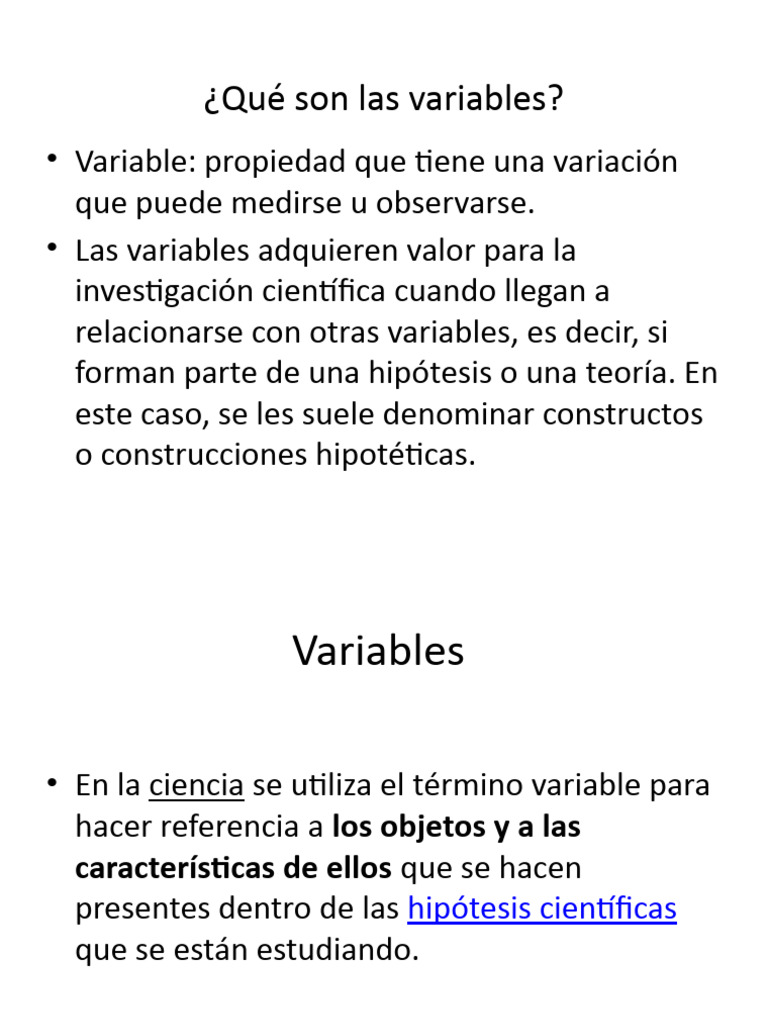 Clase 3 Variables - Operacionalizar | Descargar gratis PDF | Science | Cognición