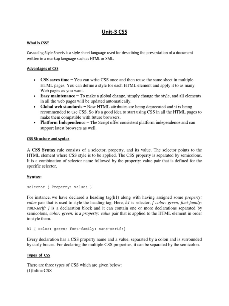 Unit 3 | Download Free PDF | Html Element | Html