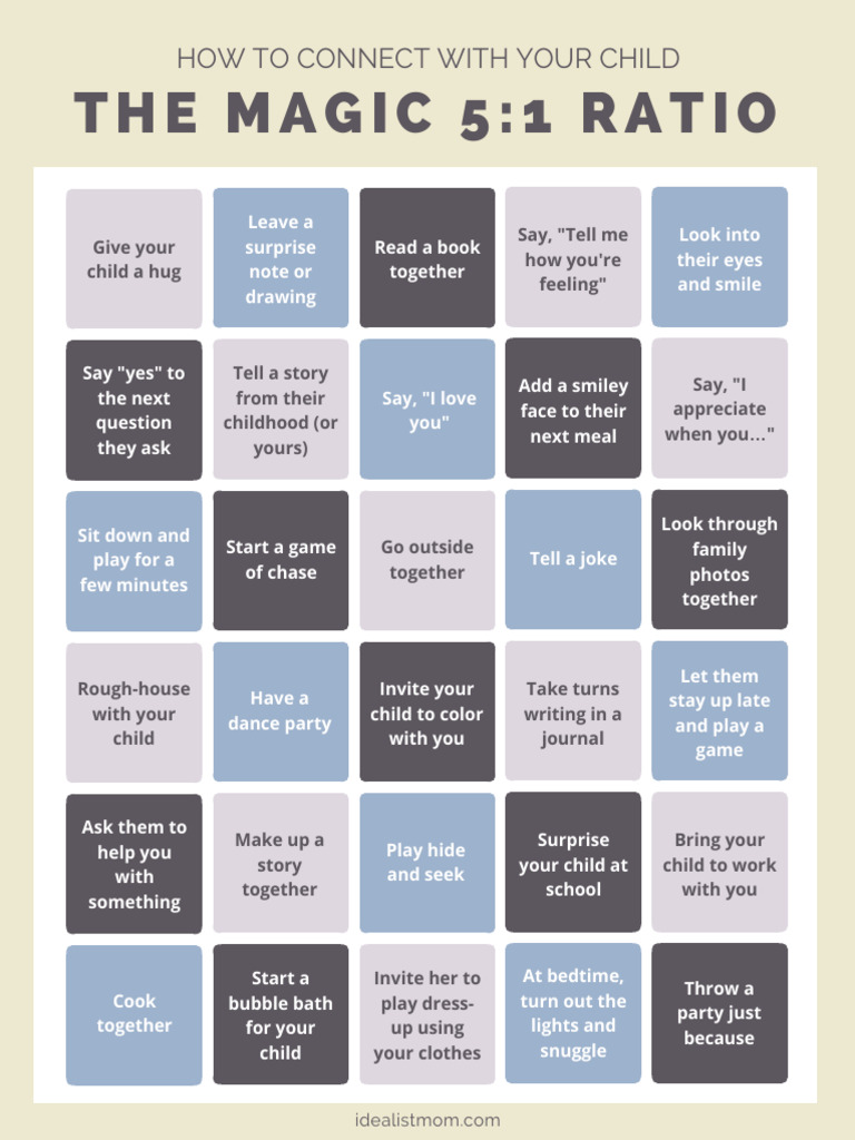 How To Connect With Your Child The Magic of The 5 1 Ratio | PDF