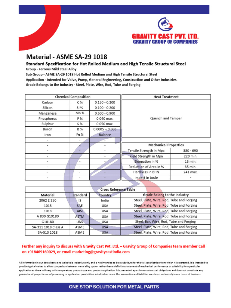 Asme Sa-29 1018 | PDF | Steel | Pipe (Fluid Conveyance)