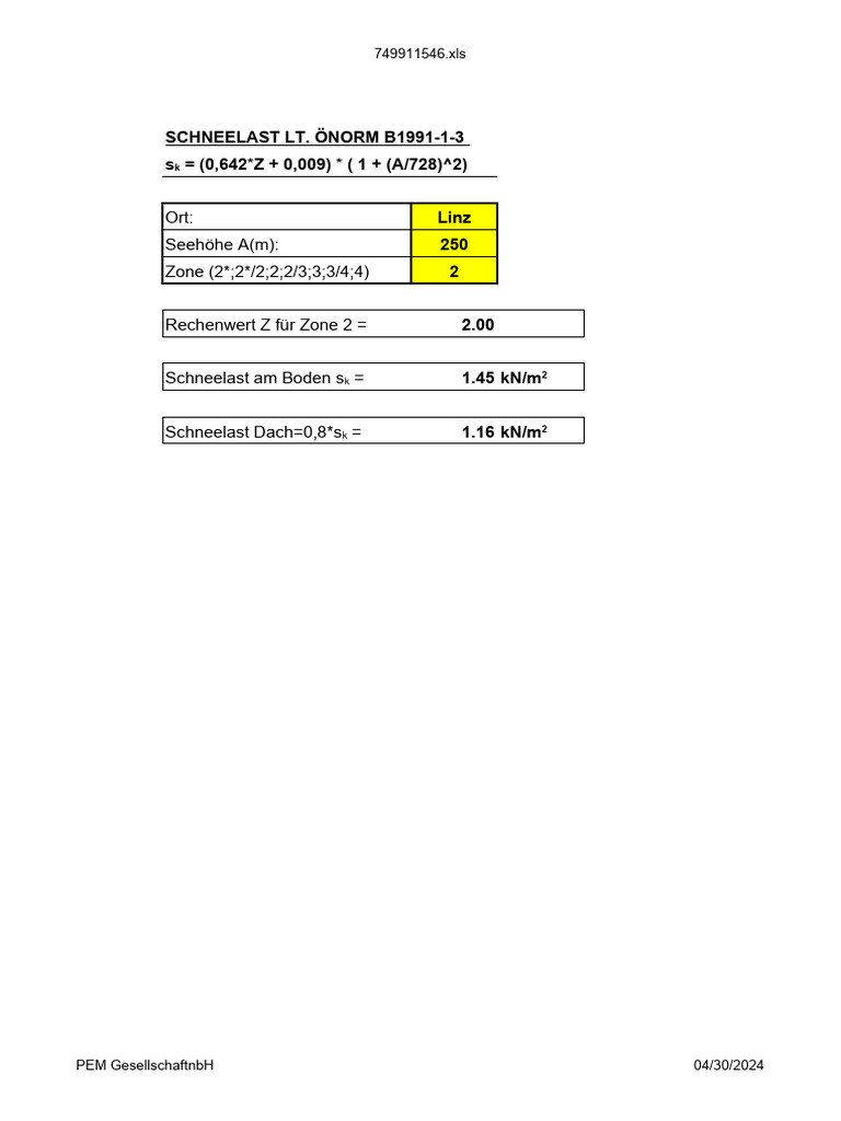 Schneelast OENORM en | PDF